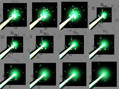 Exported spritesheet without transparency. Same spritesheet exported ...